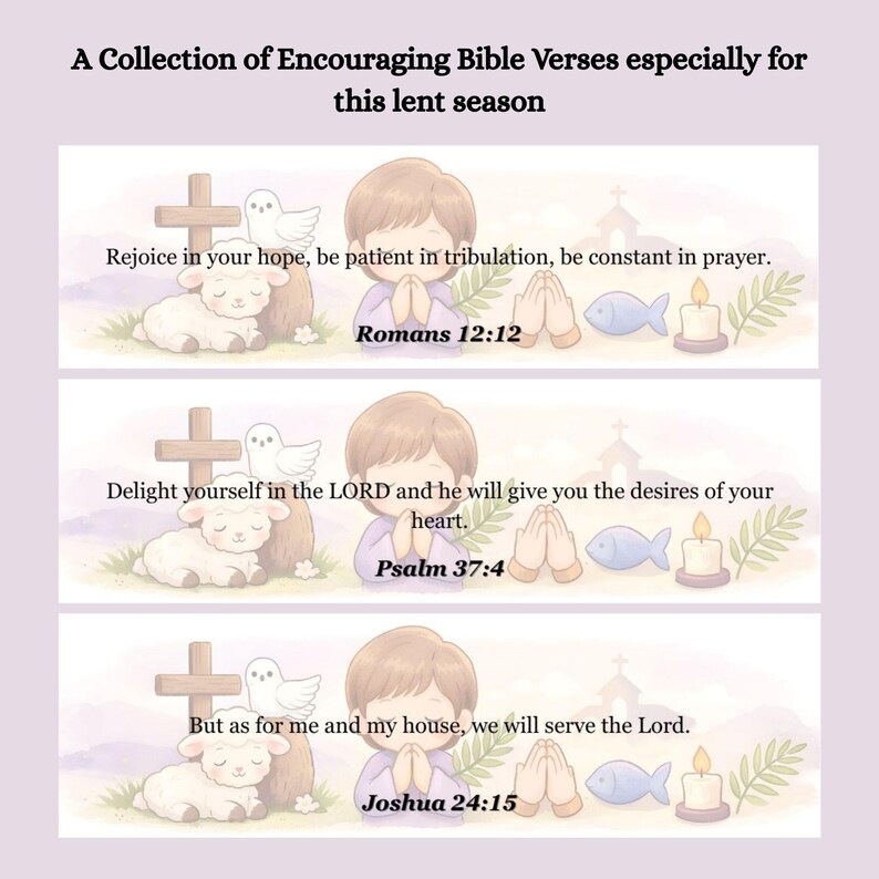 A Collection of 40 Encouraging Bible Verses for the Lenten Season - Etsy
