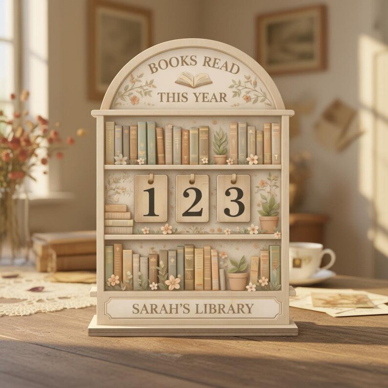 Personalized Books Read This Year Tracker, Custom Library Shelf Book ...