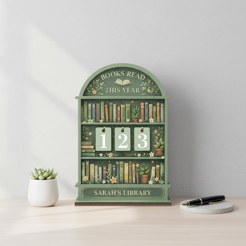 Personalized Books Read This Year Tracker, Custom Library Shelf Book ...