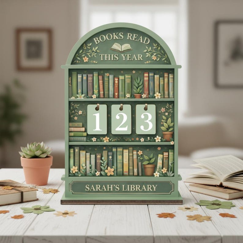 Personalized Books Read This Year Tracker, Custom Library Shelf Book ...