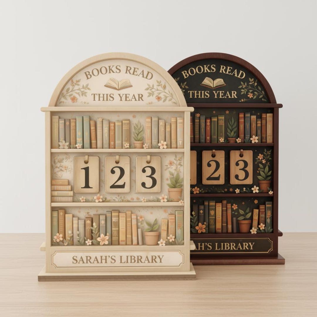 Personalized Books Read This Year Tracker, Custom Library Shelf Book ...
