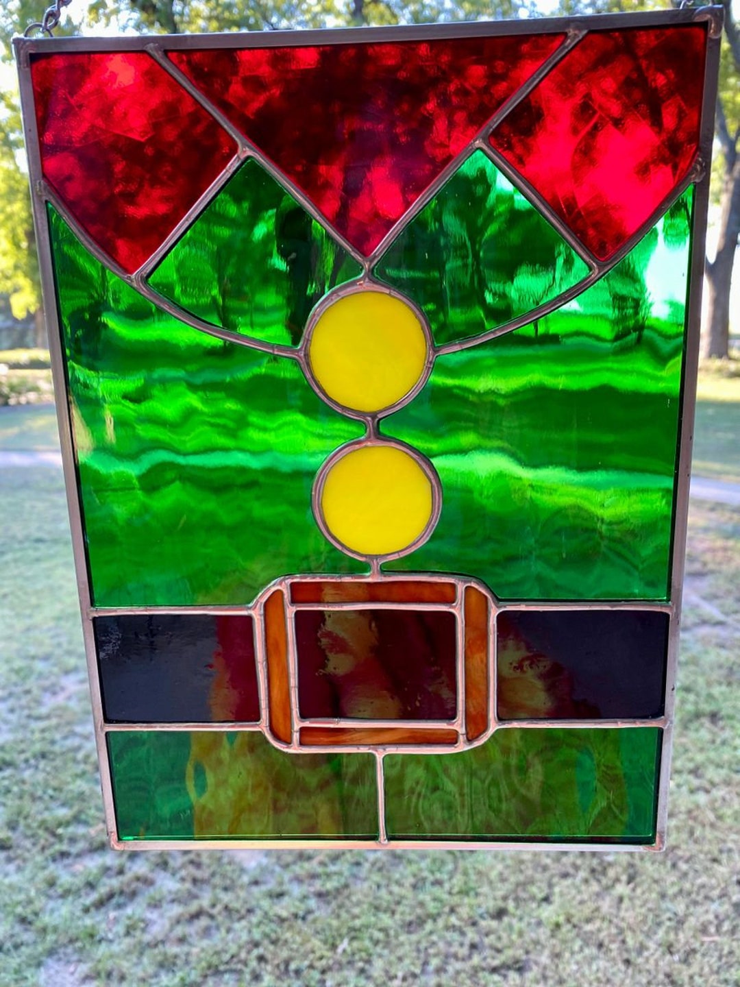 Contemporary Stained Glass Holiday Christmas Elf Panel PLG310 - Etsy