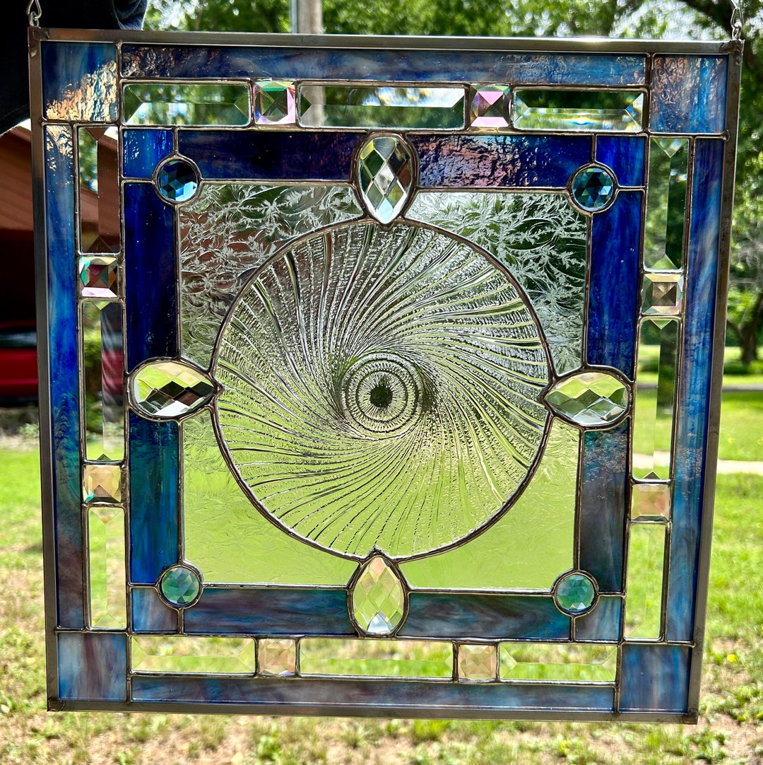 Contemporary Stained Glass Panel Plate Dish (PLG350) - Etsy