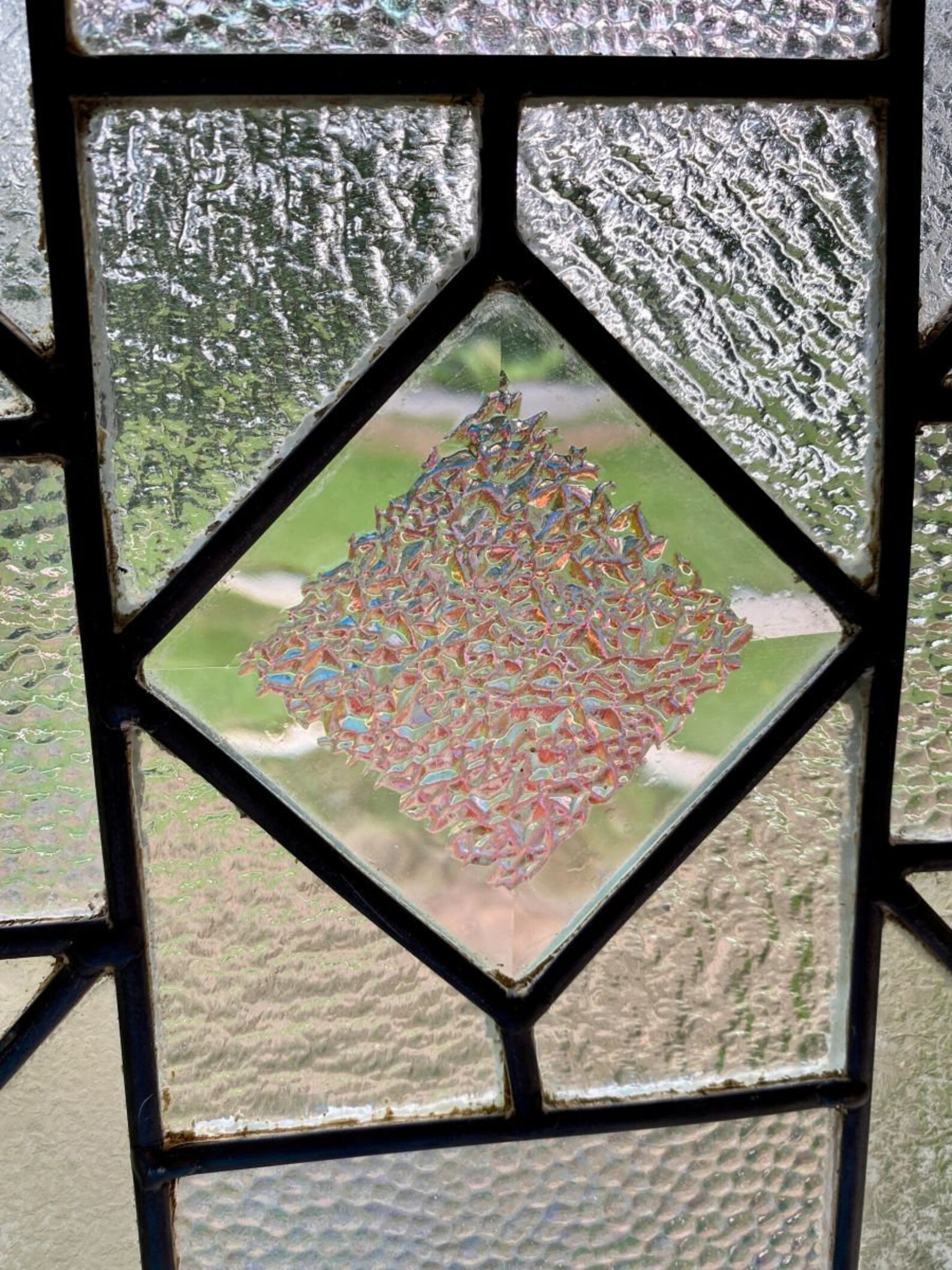 Contemporary Leaded Stained Glass Panel Colorful Transparent | Etsy