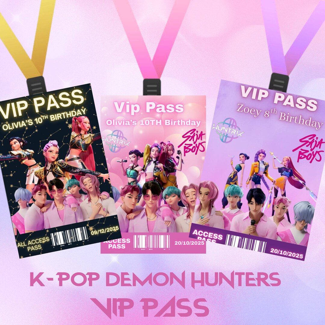 P-POP Demon Hunters VIP Pass | Exclusive Fantasy ID Badge | Digital ...