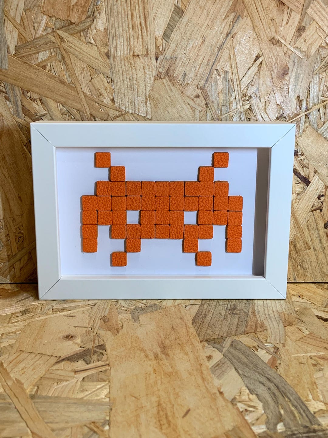 Leather Pixel Art "space Invaders" Wall Painting Handmade in France ...