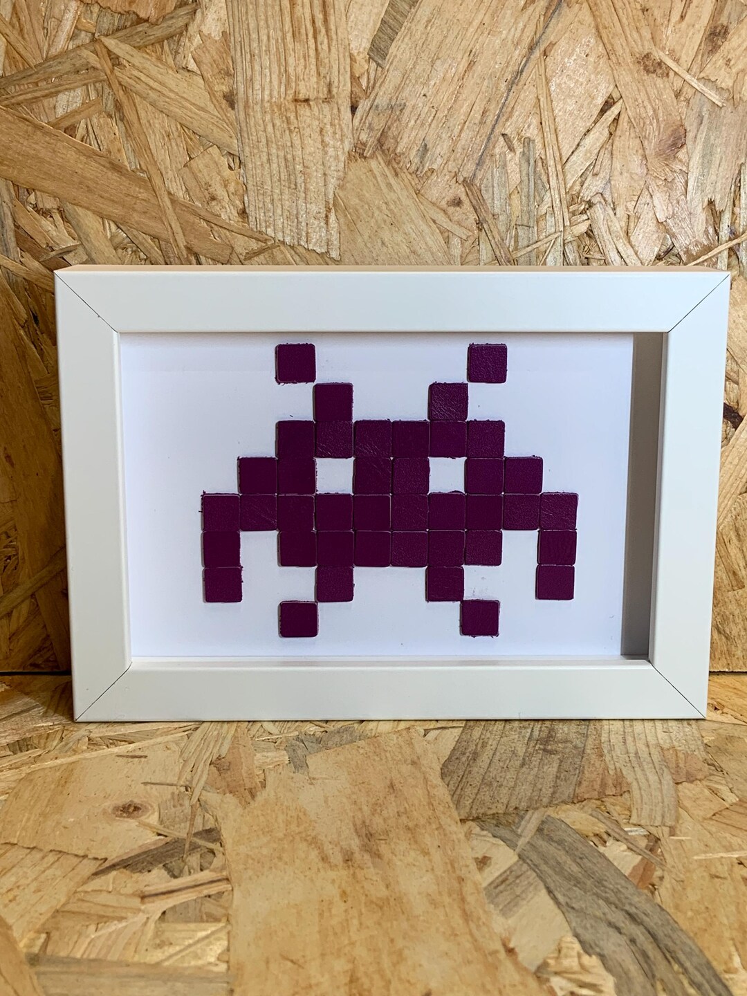Leather Pixel Art "space Invaders" Wall Painting Handmade in France ...