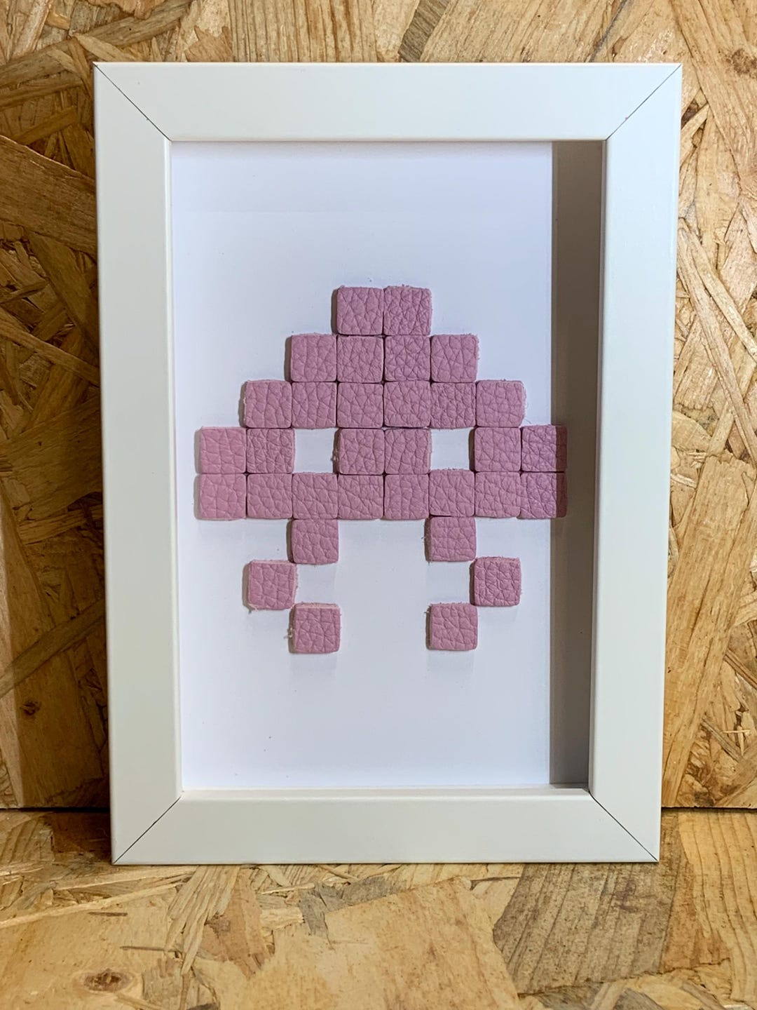 Leather Pixel Art "space Invaders" Wall Painting Handmade in France ...