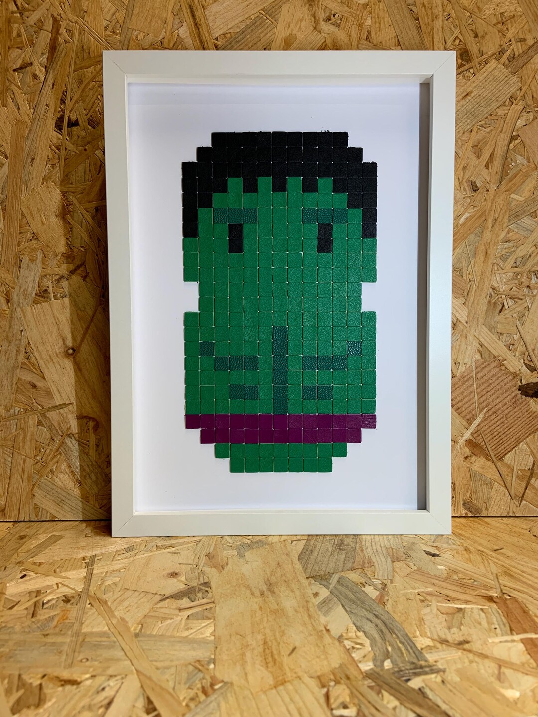 Leather Pixel Art "super Heroes" Hulk Wall Painting Handmade in France ...
