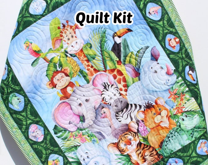 Quilt Kit Jungle Friends Quilt Kit by Jason Yenter for in the Beginning ...