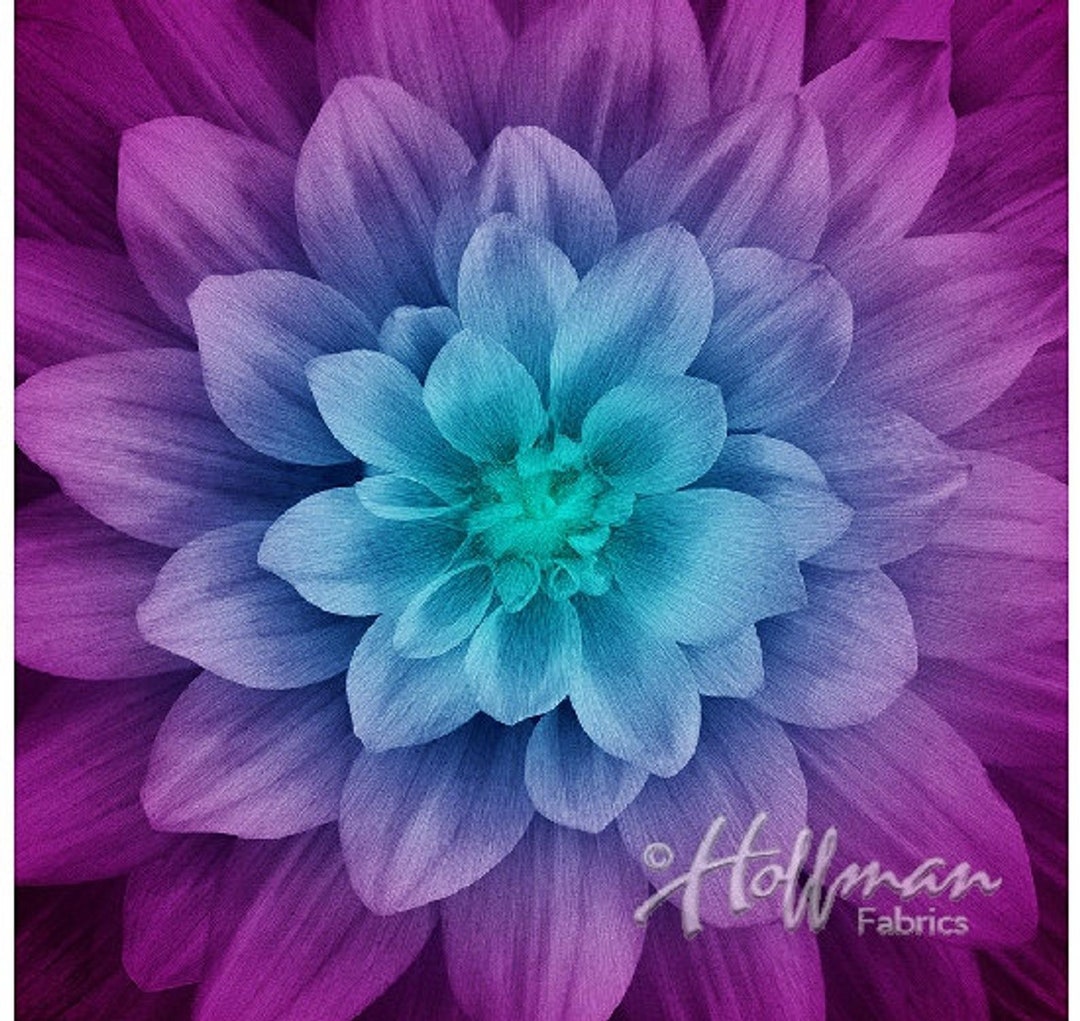 Hoffman Dream Big Floral AURORA Digital Print 42" Square Panel Fabric ...