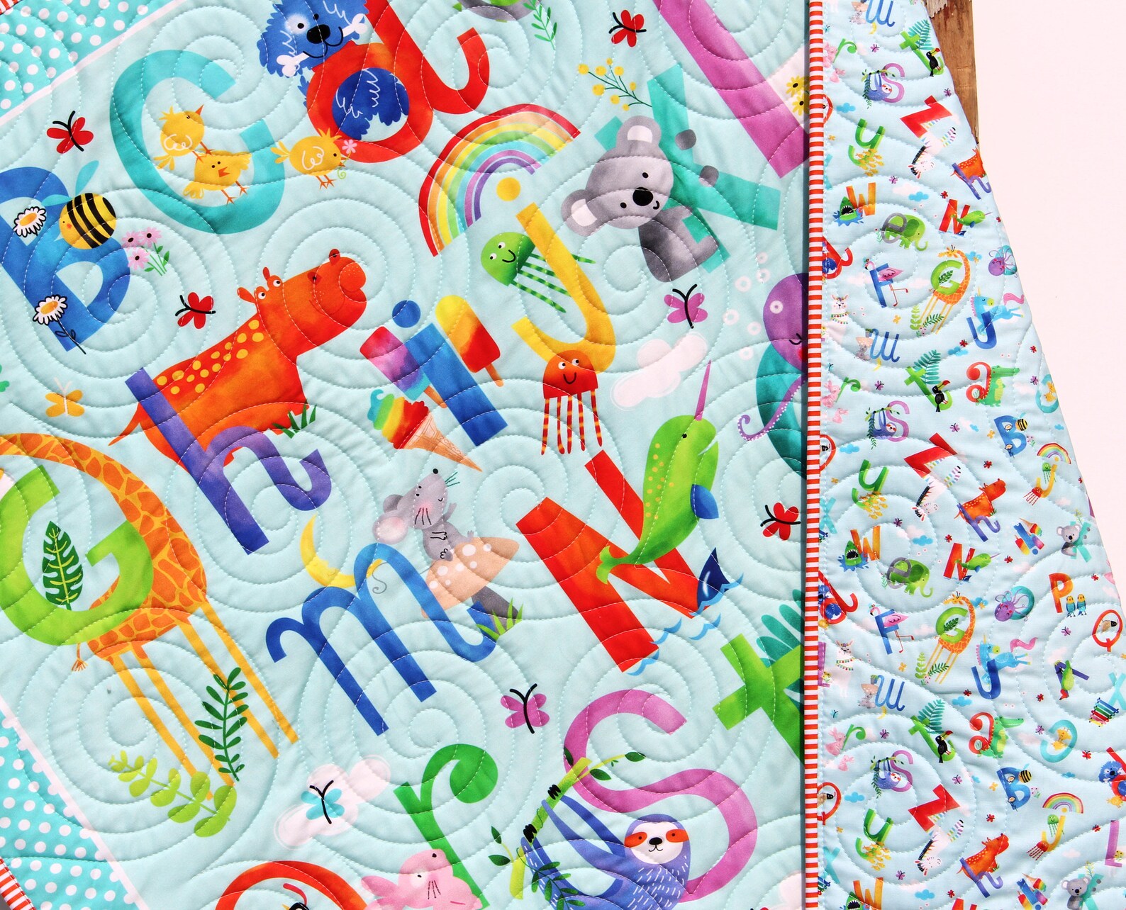 Abcs Quilt Kit Animals Letter Alphabet Crib Blanket Quilting DIY Sewing ...