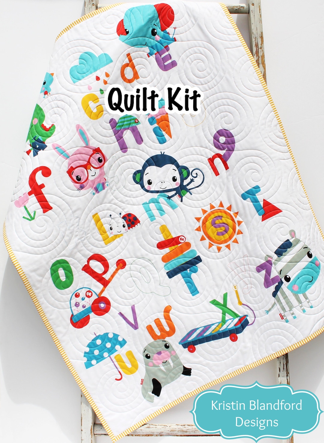 Alphabet Quilt Kit, Let's Play Abcs Baby Newborn Boy or Girl Animals ...