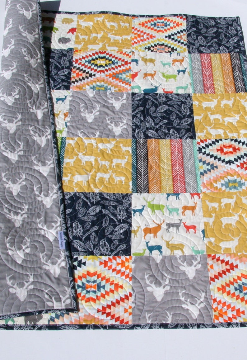 LAST ONES Quilt Kit Boy Aztec Woodland Rustic Colorful Boy - Etsy