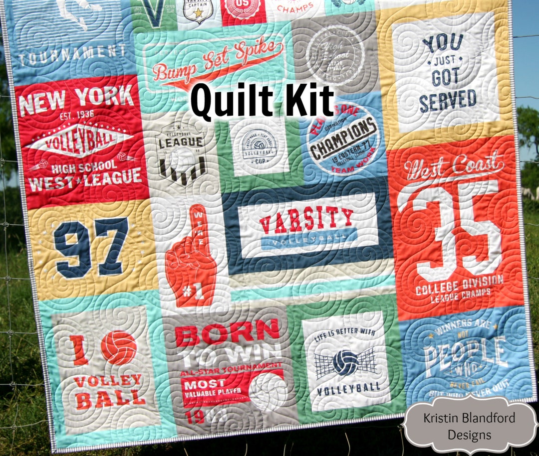 Volleyball Quilt Kit, Varsity Sports Throw Blanket, Sewing Project ...
