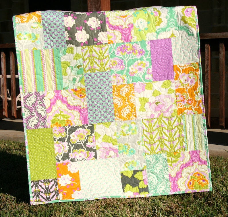 Big Block Quilt Pattern Modern Mosaic Big and Tall Fat | Etsy