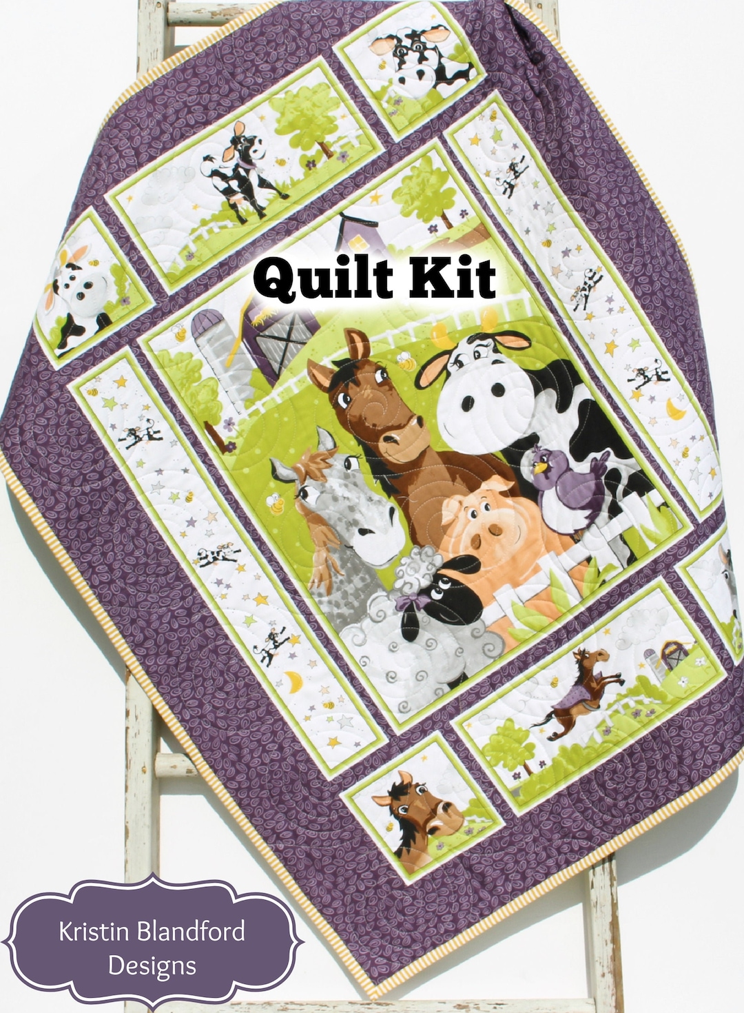 LAST ONE Backyard Buddies Quilt Kit, Farm Panel Quick Easy Fun ...