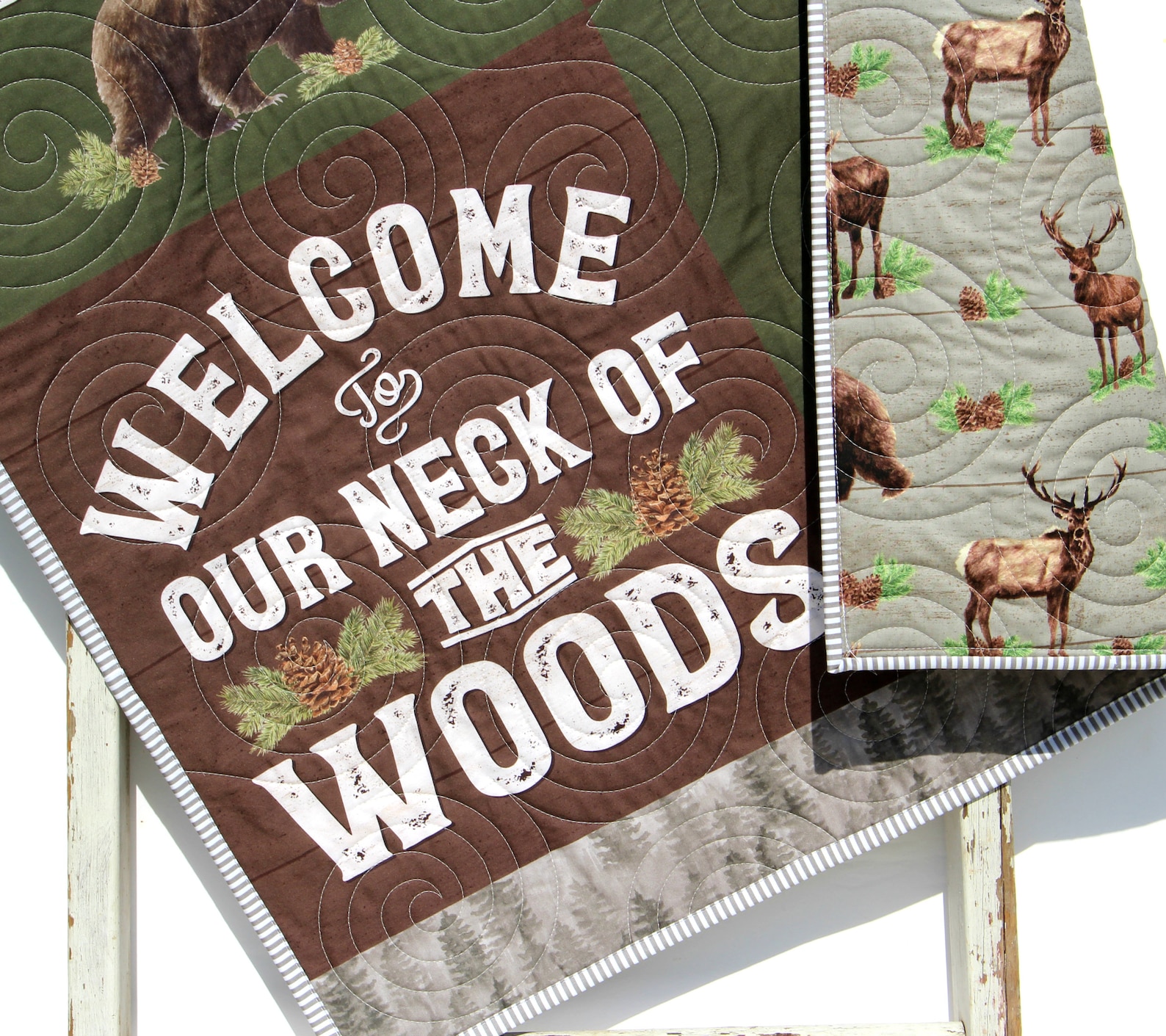 Woodland Quilt Kit, Forest Animals Panel, Nursery Crib Sewing Blanket ...