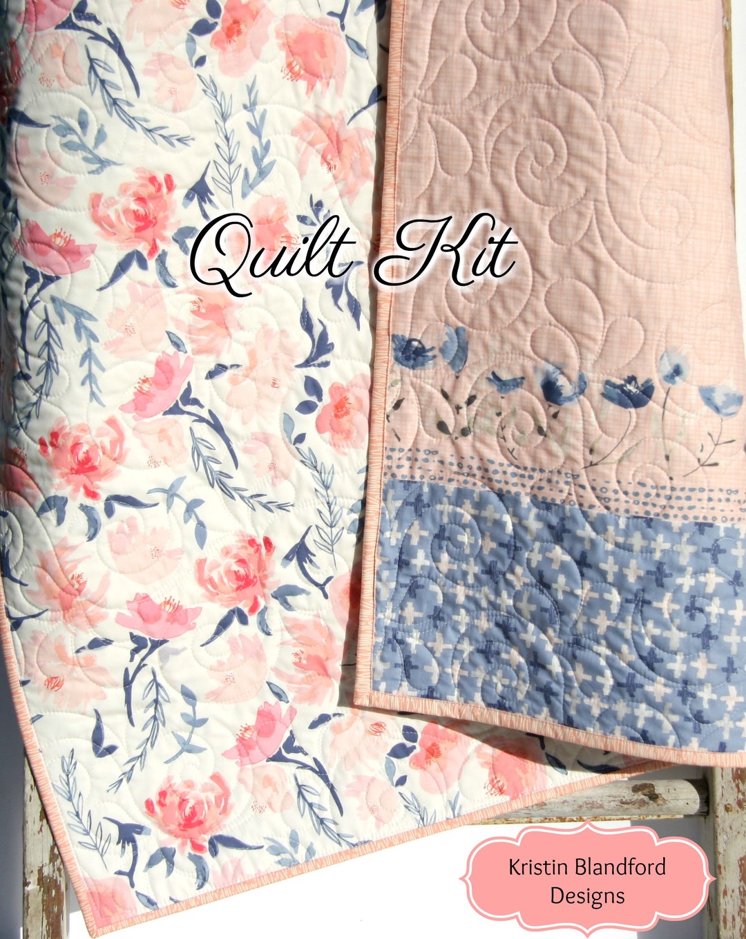 Watercolor Flower Quilt Kit – Easy DIY Quilt for Beginners – Precut ...