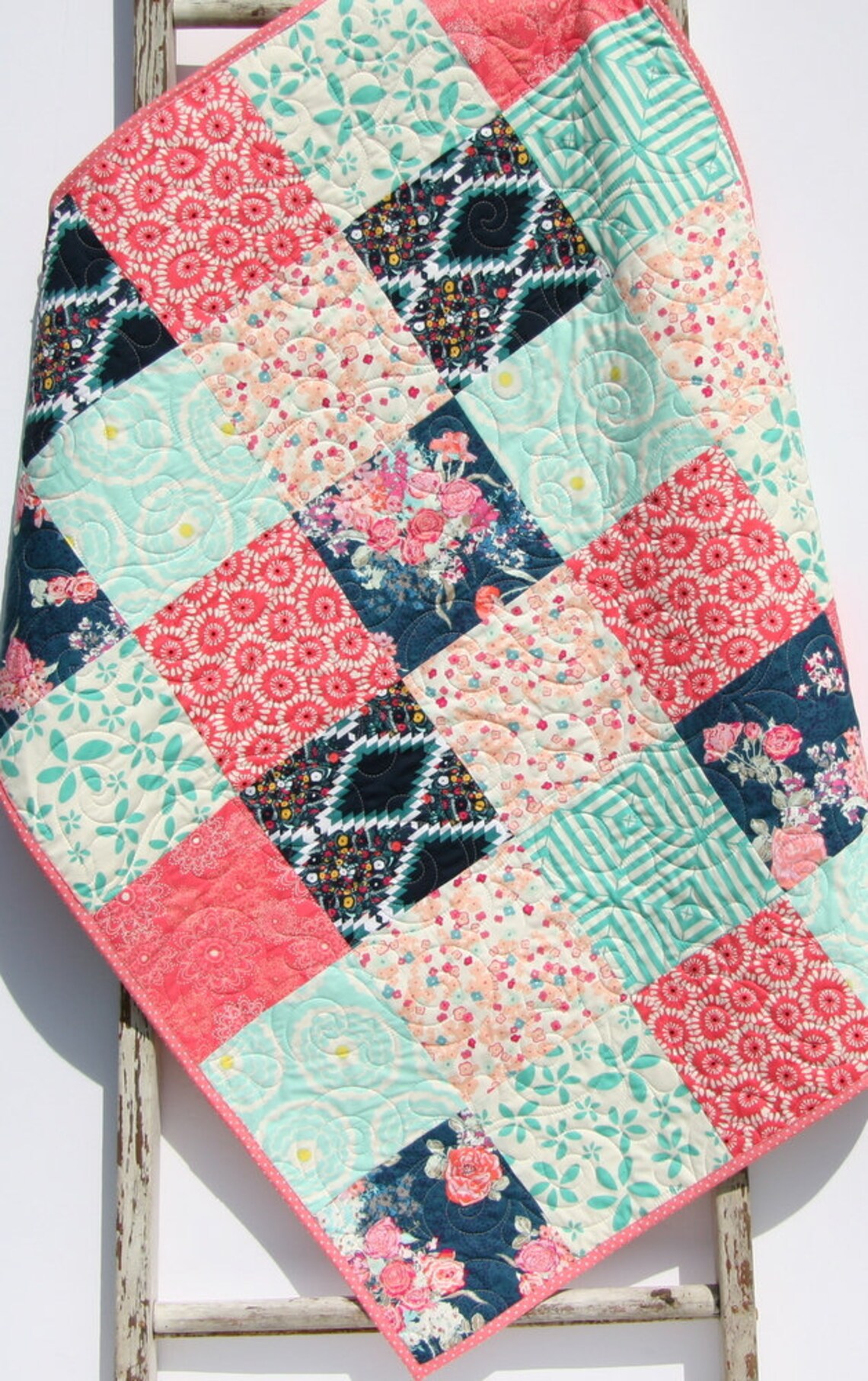 Minky Quilt Kits to Make Floral Fabrics Modern Quilt | Etsy