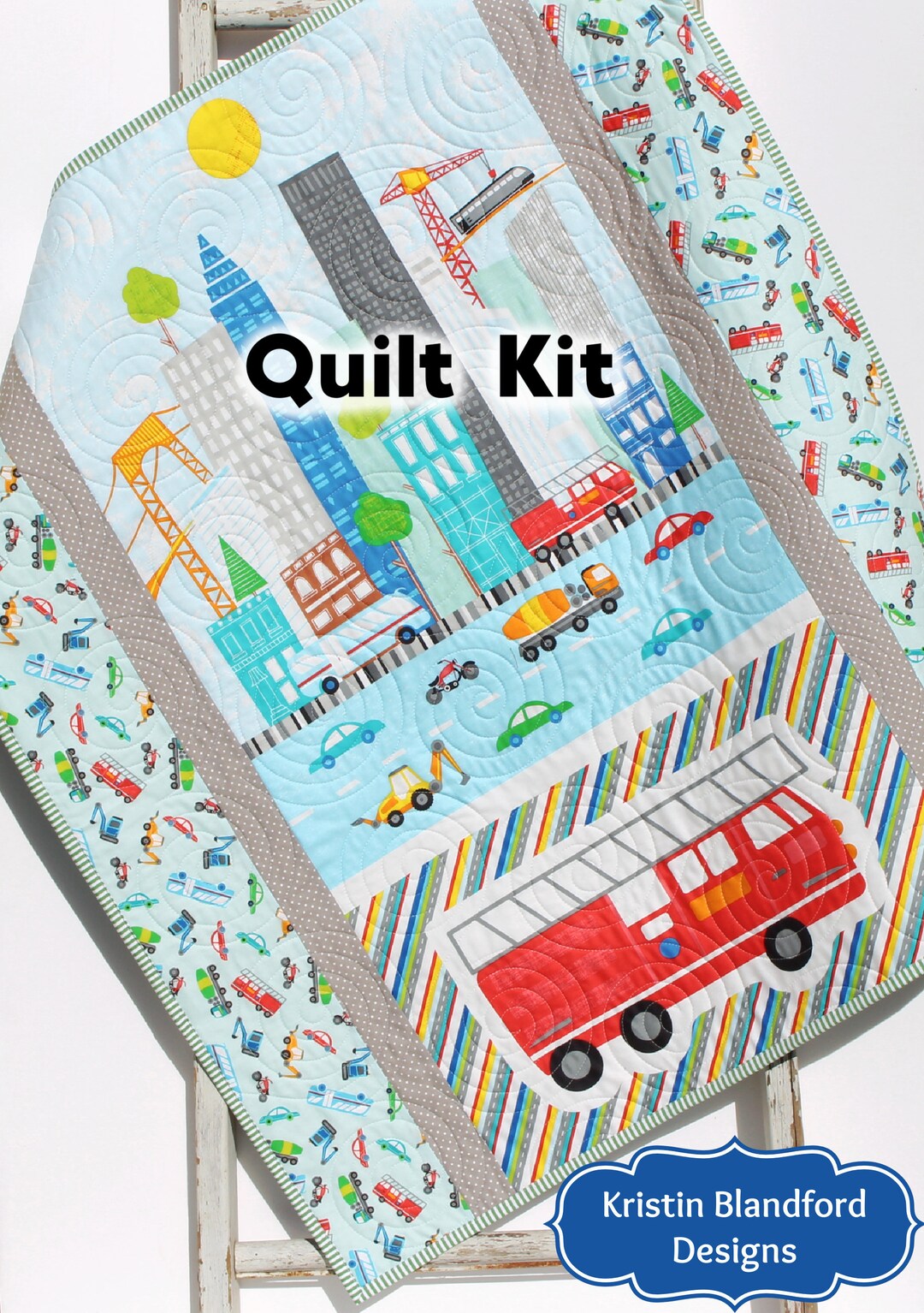 Transportation Quilt Kit Baby Boy Panel Quick Easy Fun Beginner Sewing ...