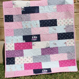 Baby Quilt Pattern Subway Tiles Fat Eighths Simple Fast Throw Brick ...