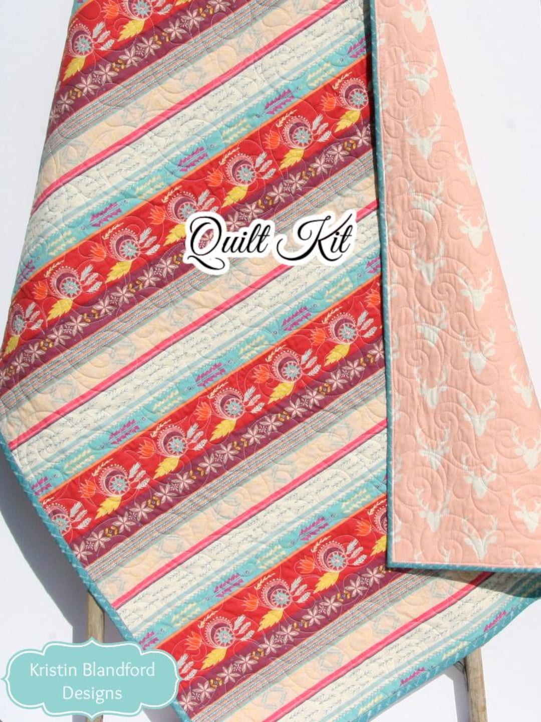 Aztec Deer Quilt Kit, Tribal Baby Bedding Blanket Project, Art Gallery ...