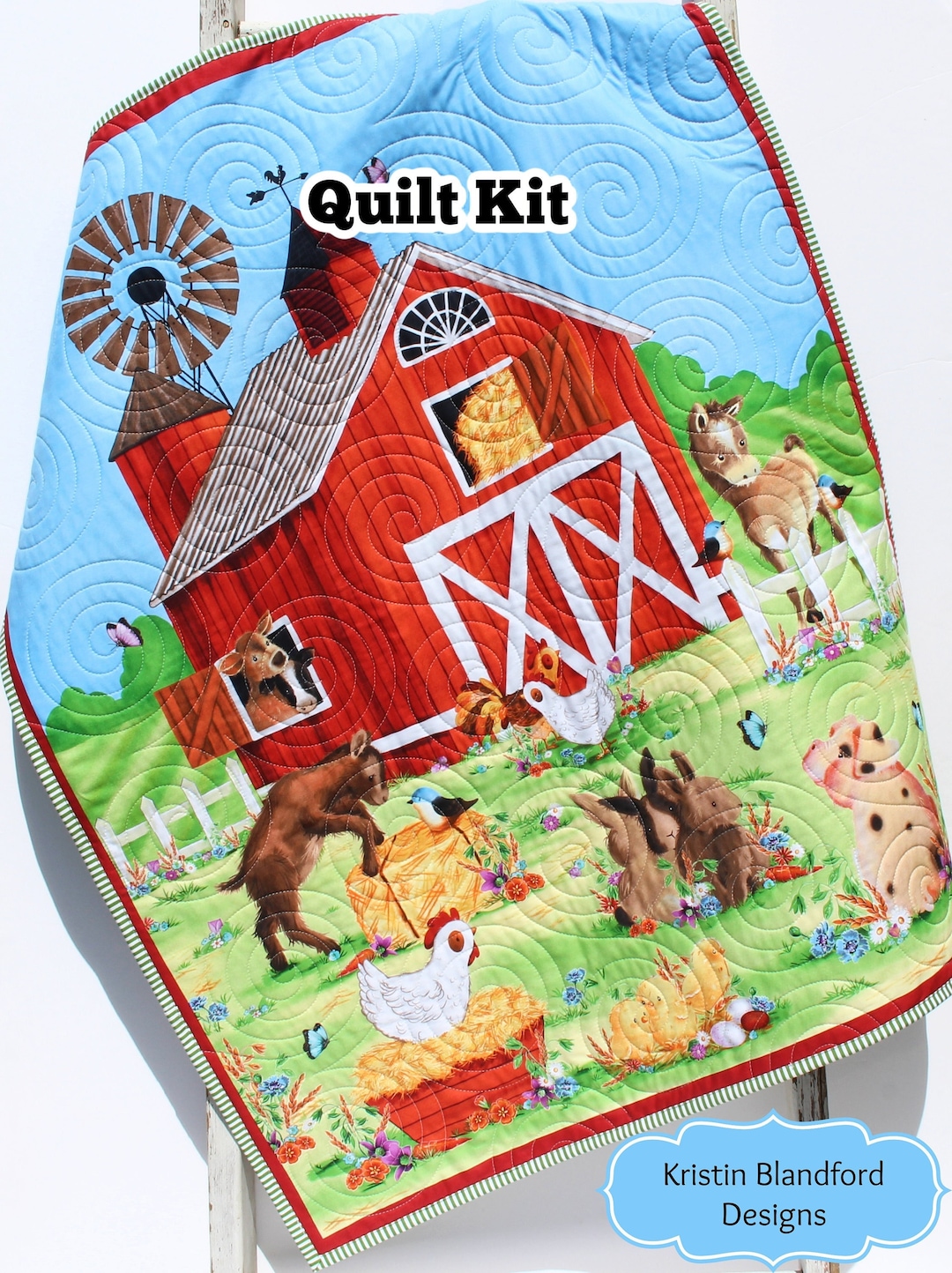 Farm Quilt Kit, Panel Quick Easy Fun, Beginner Project, Quilting ...