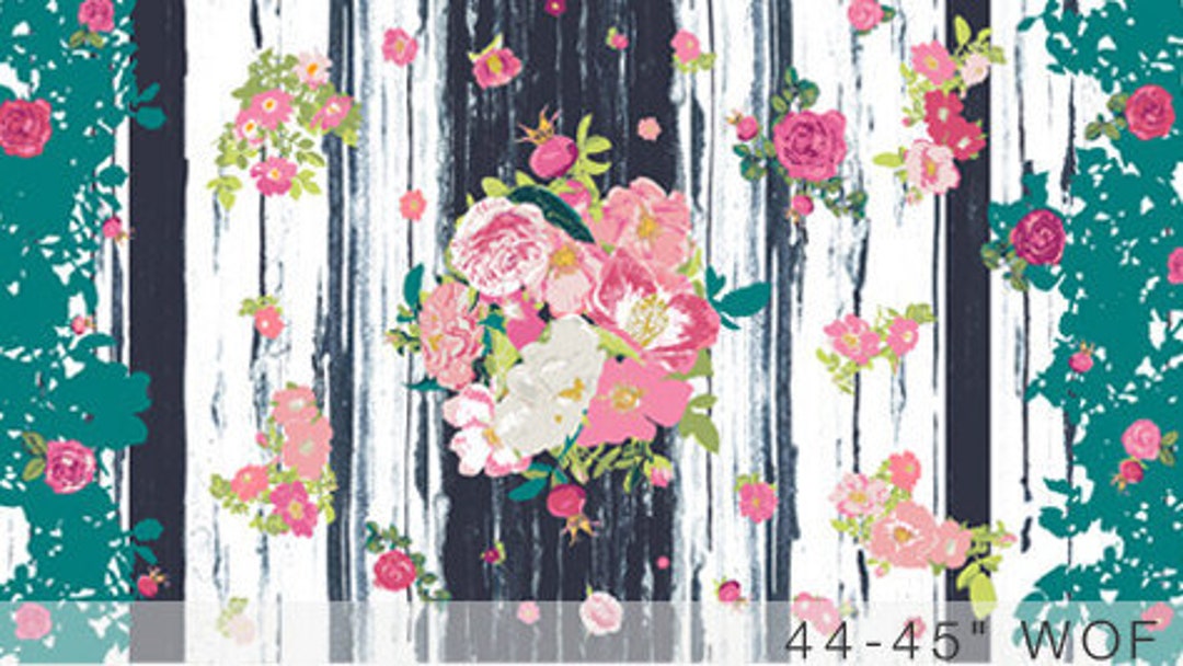 Lavish Flowerful Dandle Panel Art Galley Fabric Watercolor Flowers ...