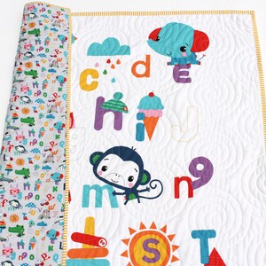 Alphabet Quilt Kit, Let's Play Abcs Baby Newborn Boy or Girl Animals ...