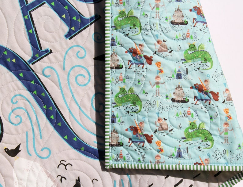 Dragon Baby Quilt Kit – Brave Little Dragon Panel Quilt Kit for Boys ...