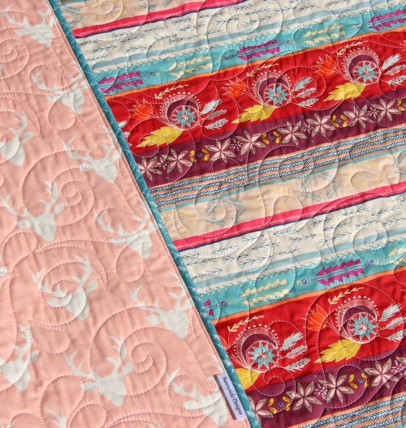 Aztec Deer Quilt Kit Tribal Baby Bedding Blanket Project Art - Etsy