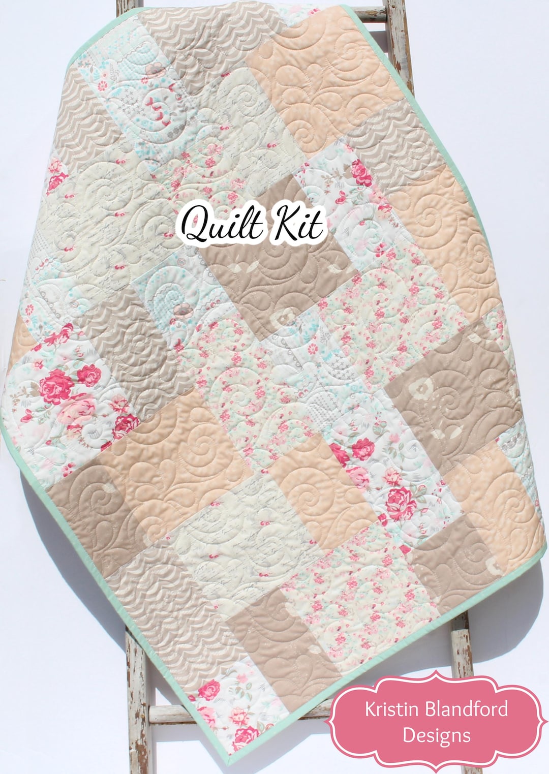 Quilt Kit, Farmhouse Chic Art Gallery Fabrics Baby Quilt Kit Throw ...