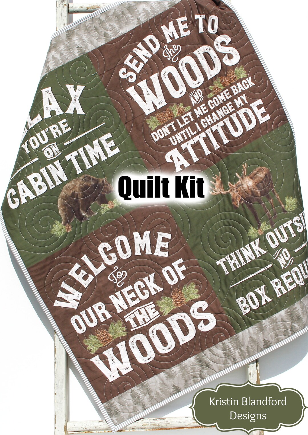 Woodland Quilt Kit, Forest Animals Panel, Nursery Crib Sewing Blanket ...