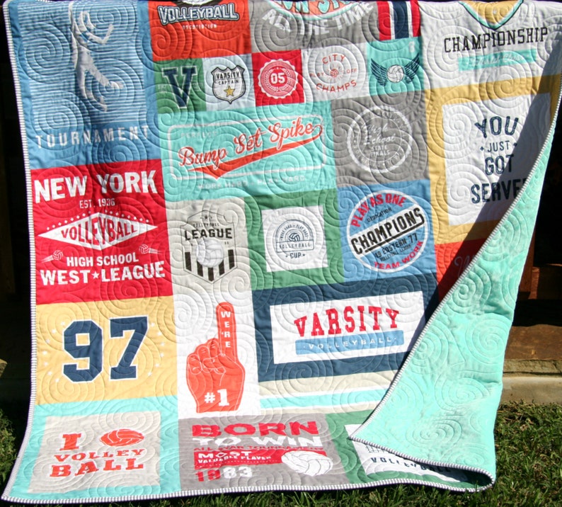 Volleyball Quilt Kit, Varsity Sports Throw Blanket, Sewing Project ...