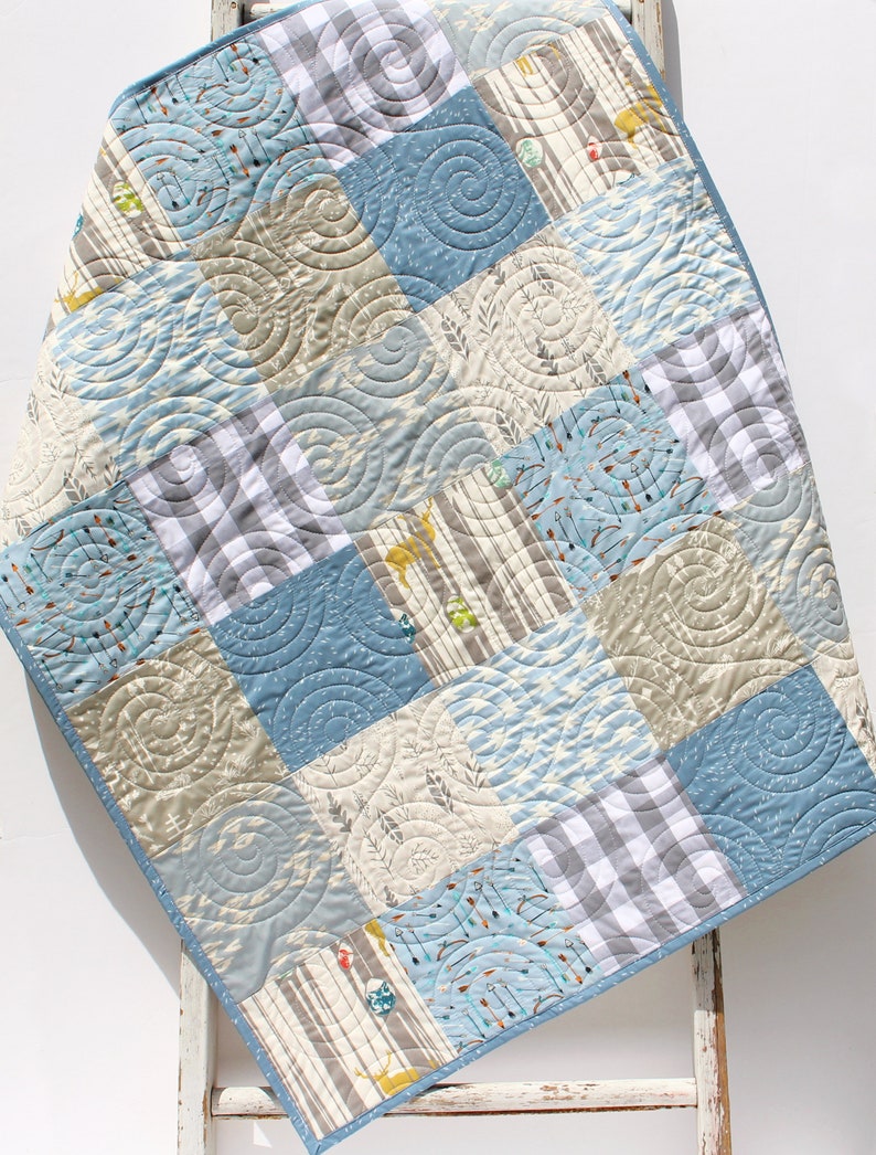 Light Blue Plaid Patchwork Quilt Kit in Baby Throw Twin Sizes - Etsy