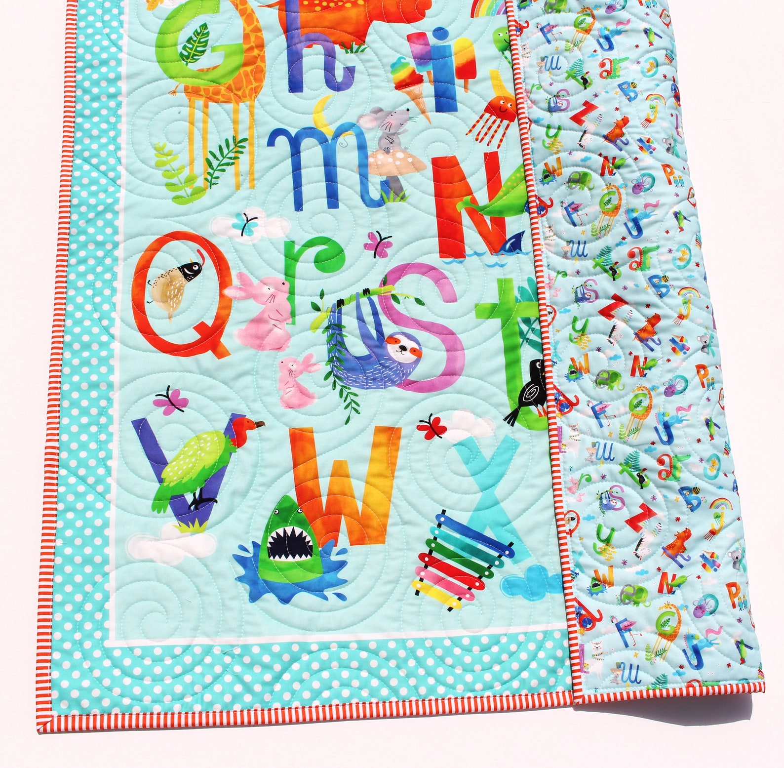 Abcs Quilt Kit Animals Letter Alphabet Crib Blanket Quilting DIY Sewing ...
