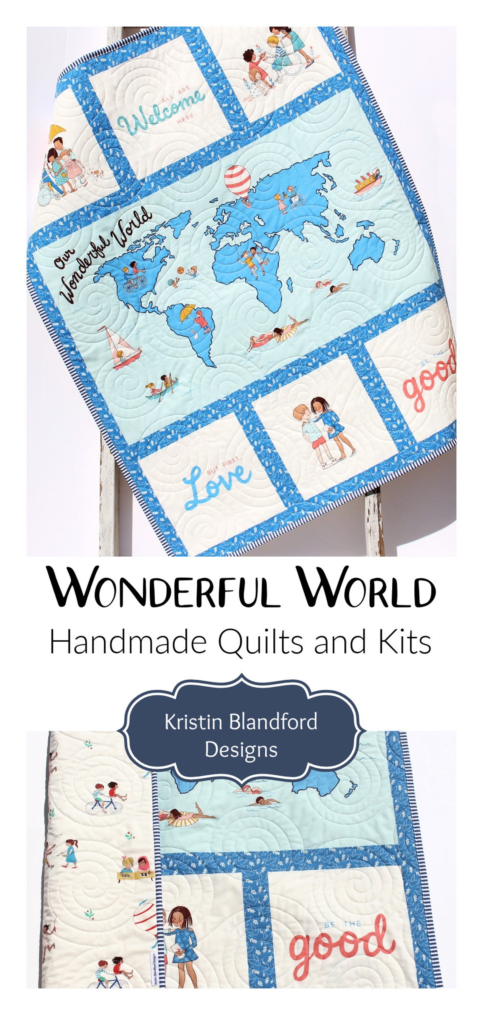 Baby Quilt Kit Our Wonderful World Panel Quick Beginner | Etsy