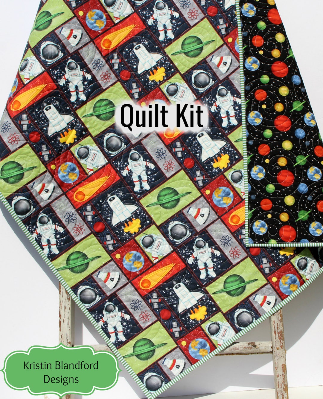 Space Quilt Kit for Kids – DIY Astronaut Blanket Kit – Outer Space Baby ...