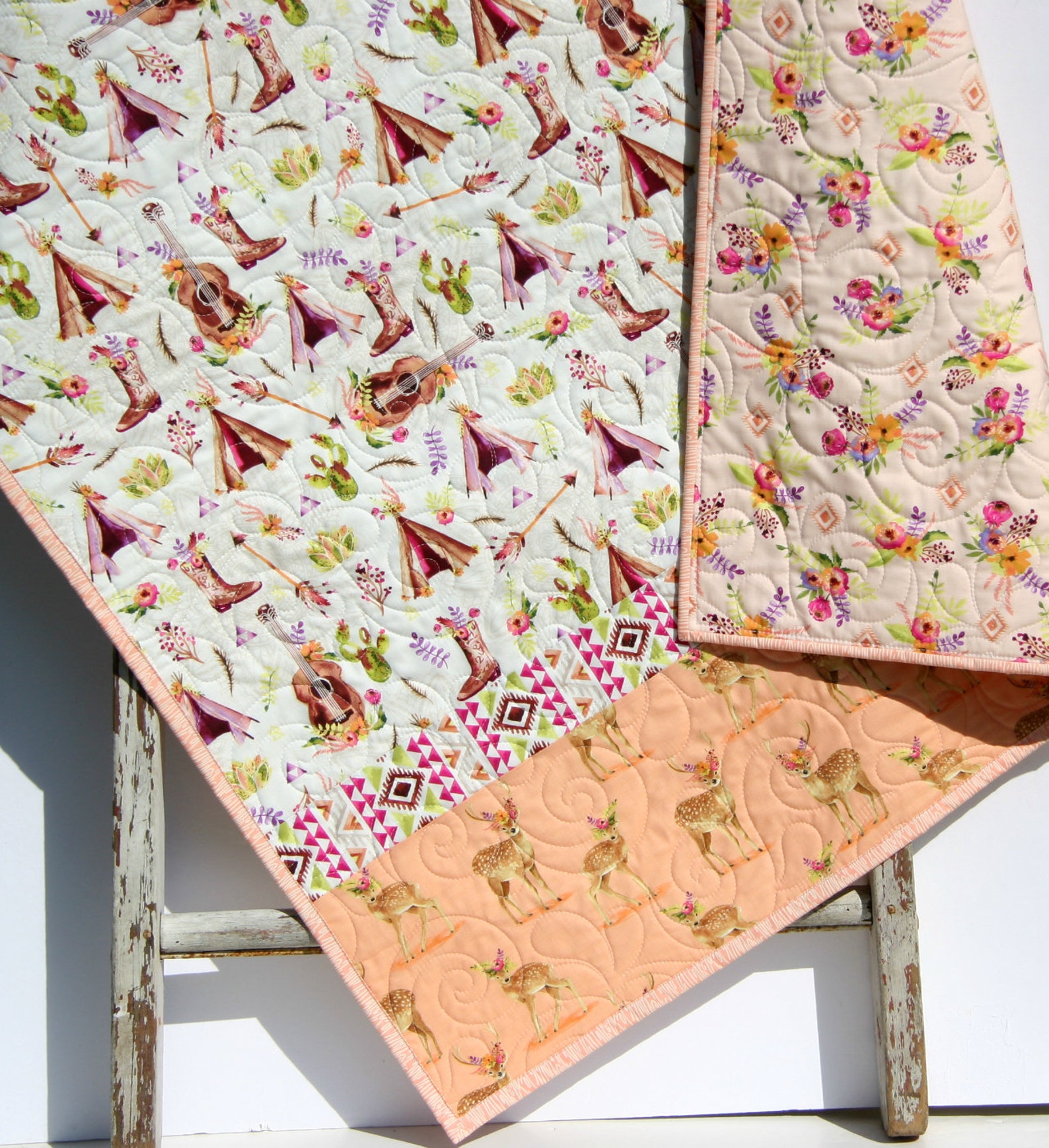 Boho Quilt Kit DIY Project Easy Beginner Striped Pattern - Etsy