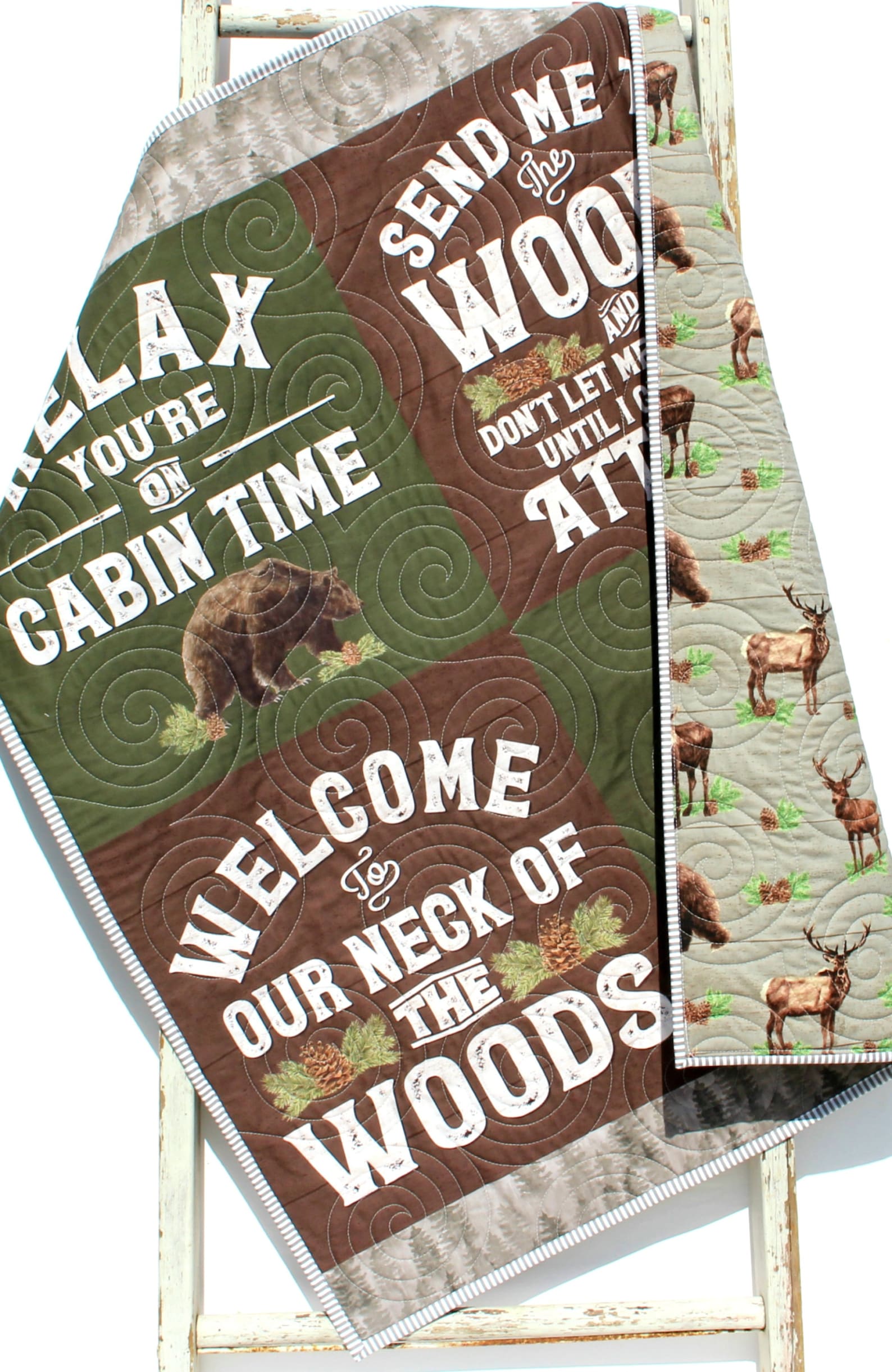 Woodland Quilt Kit, Forest Animals Panel, Nursery Crib Sewing Blanket ...