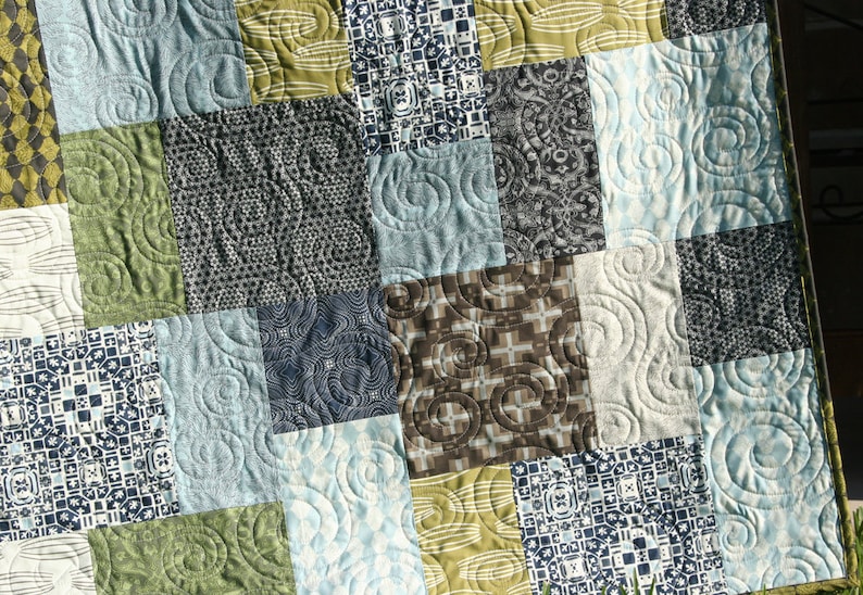 Big Block Quilt Pattern Modern Mosaic Big and Tall Fat - Etsy