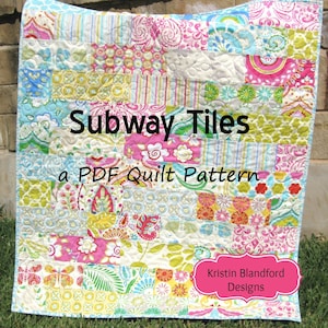Baby Quilt Pattern Subway Tiles Fat Eighths Simple Fast Throw Brick ...