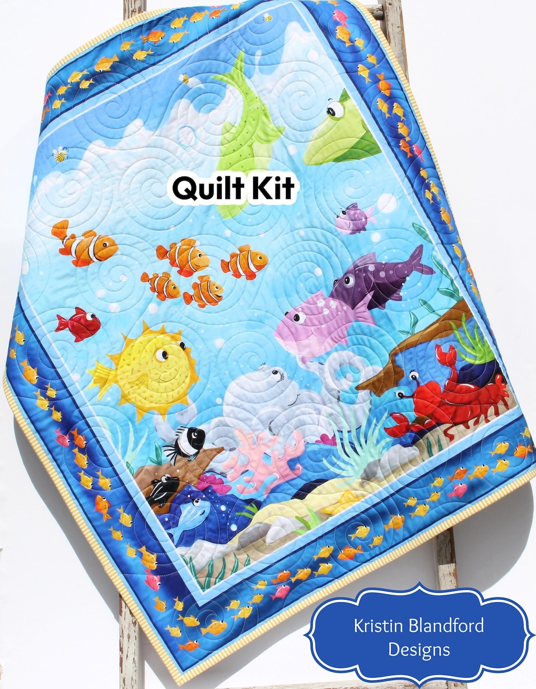 Under the Sea Quilt Kit, Sea Fish Nautical Crib Blanket, Quilting Boy ...