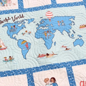 World Map Baby Quilt Kit – Our Wonderful World Quilt Kit – Kids World ...