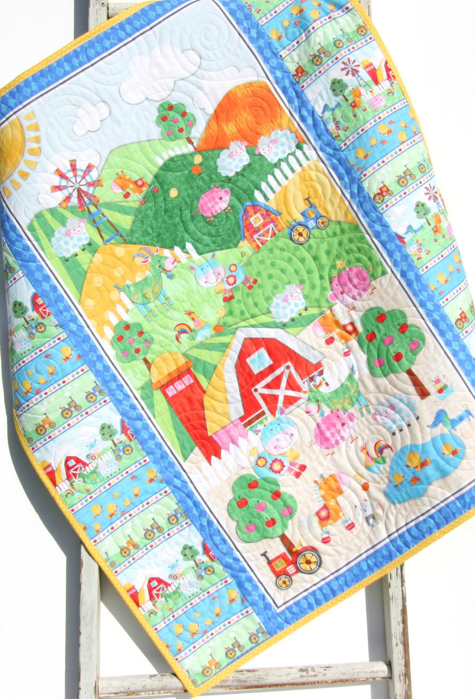 Farm Quilt Kit Barnyard Animals Boy or Girl Blanket Country | Etsy