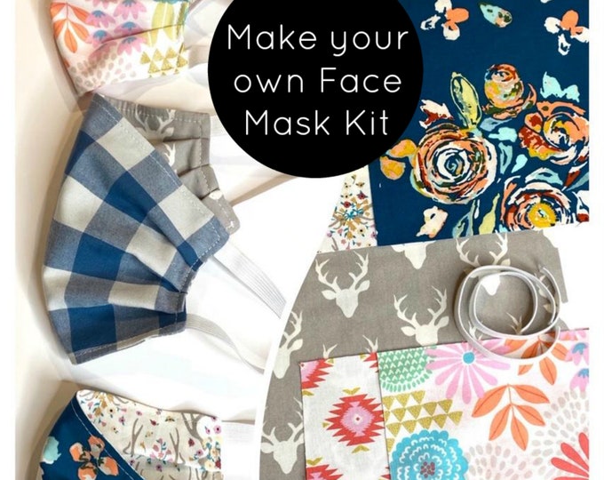 DIY Face Mask Kit, Set of 3, Make Your Own Facemask Coverings, Precut ...