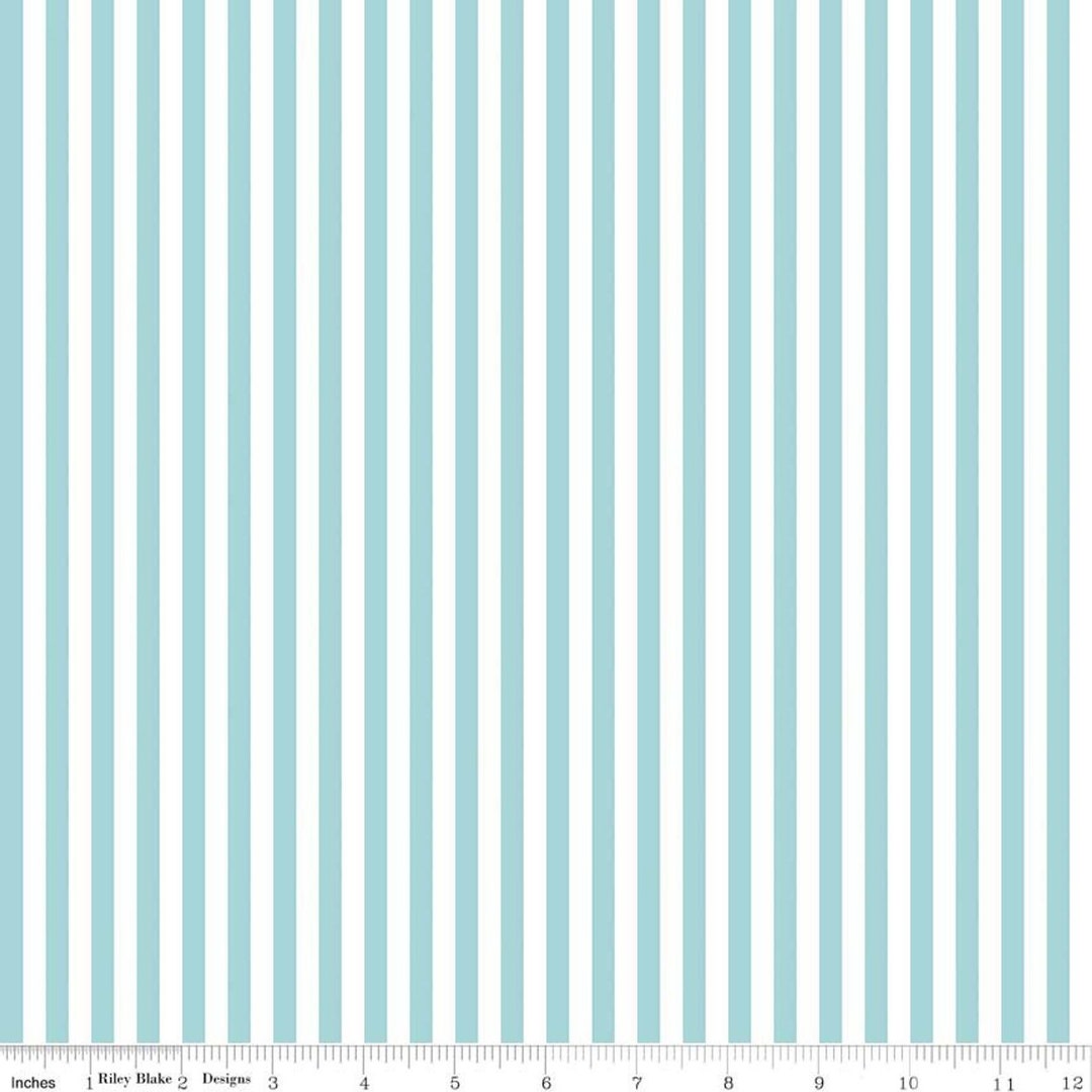 Aqua Blue Stripe 1/4 Inch Fabric Riley Blake Designs C555 AQUA Light ...