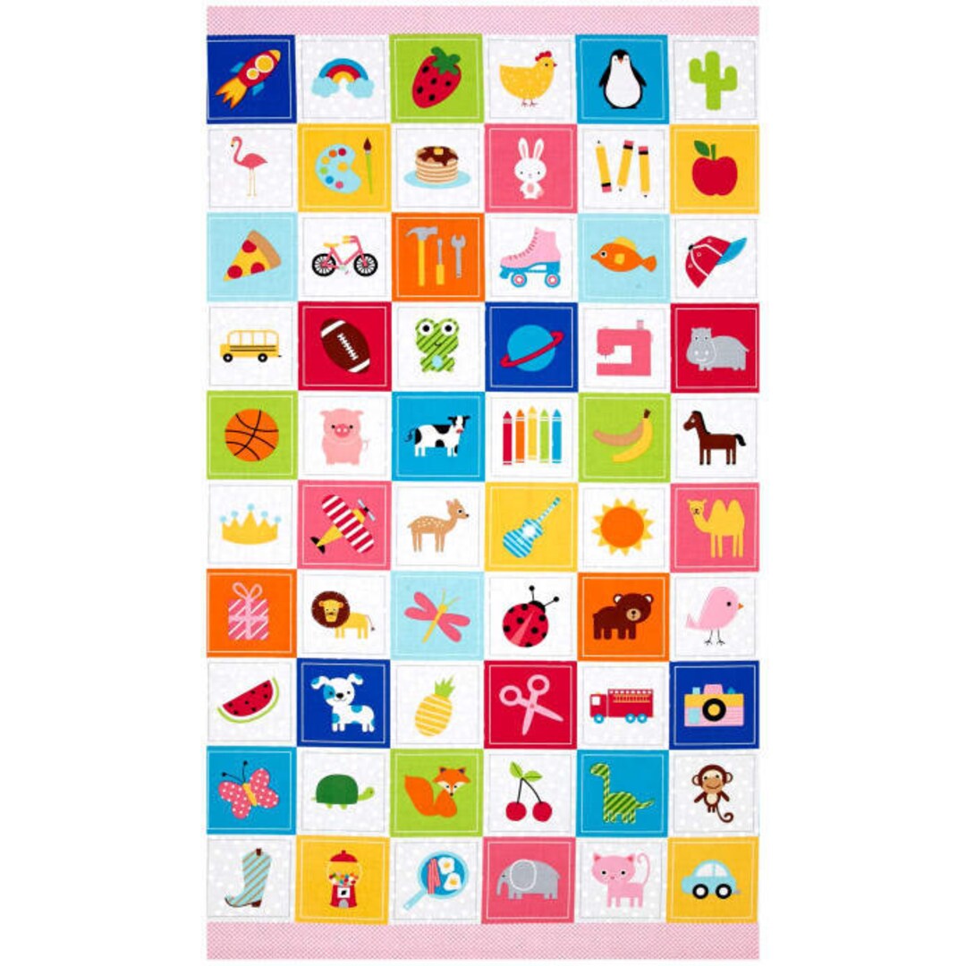END of BOLT 27 Inches I Spy Panel by Ann Kelle for Robert Kaufman Pink ...