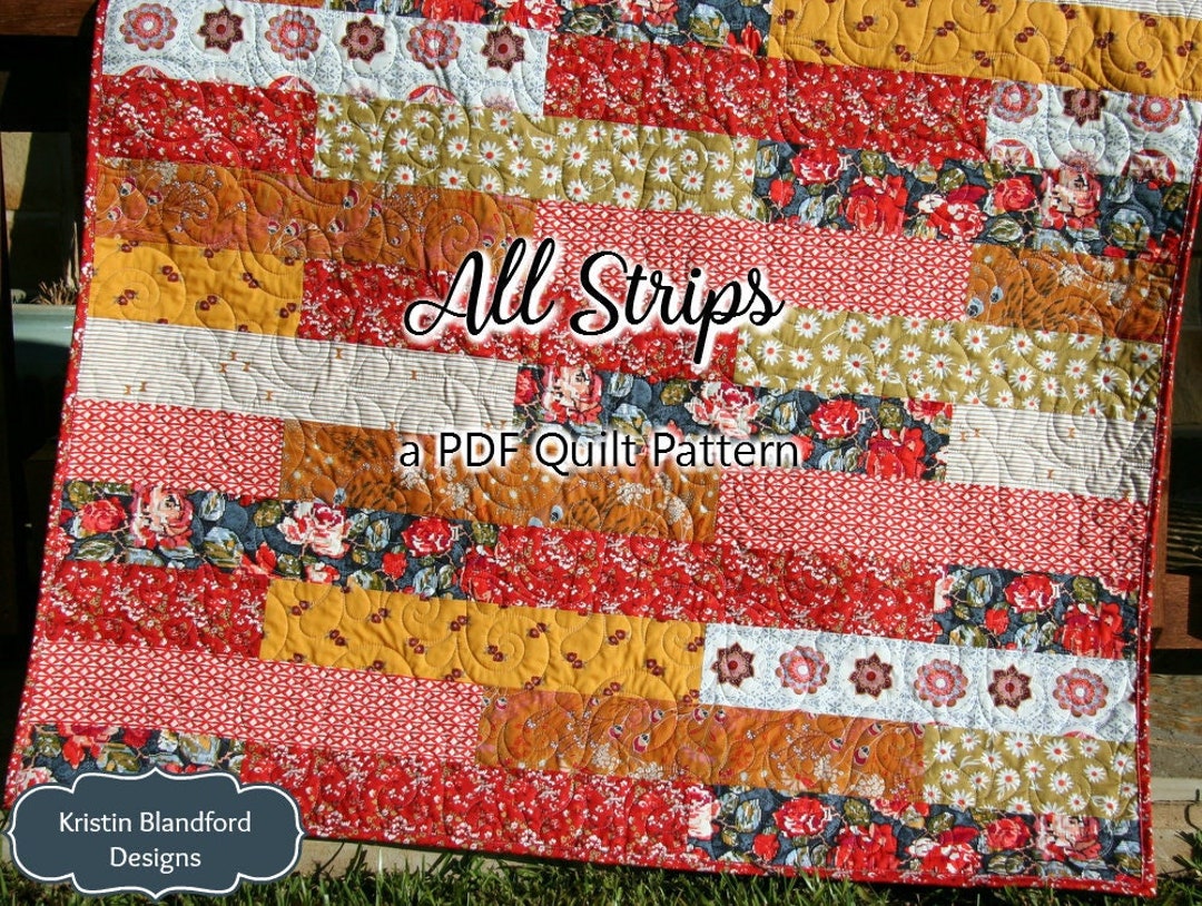 Strip Quilt Pattern All Strips Fat Quarters Striped Easy Simple Quick ...